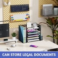 6 Tier Desk File Organizer Paper Letter Tray With Holder And Pen ...