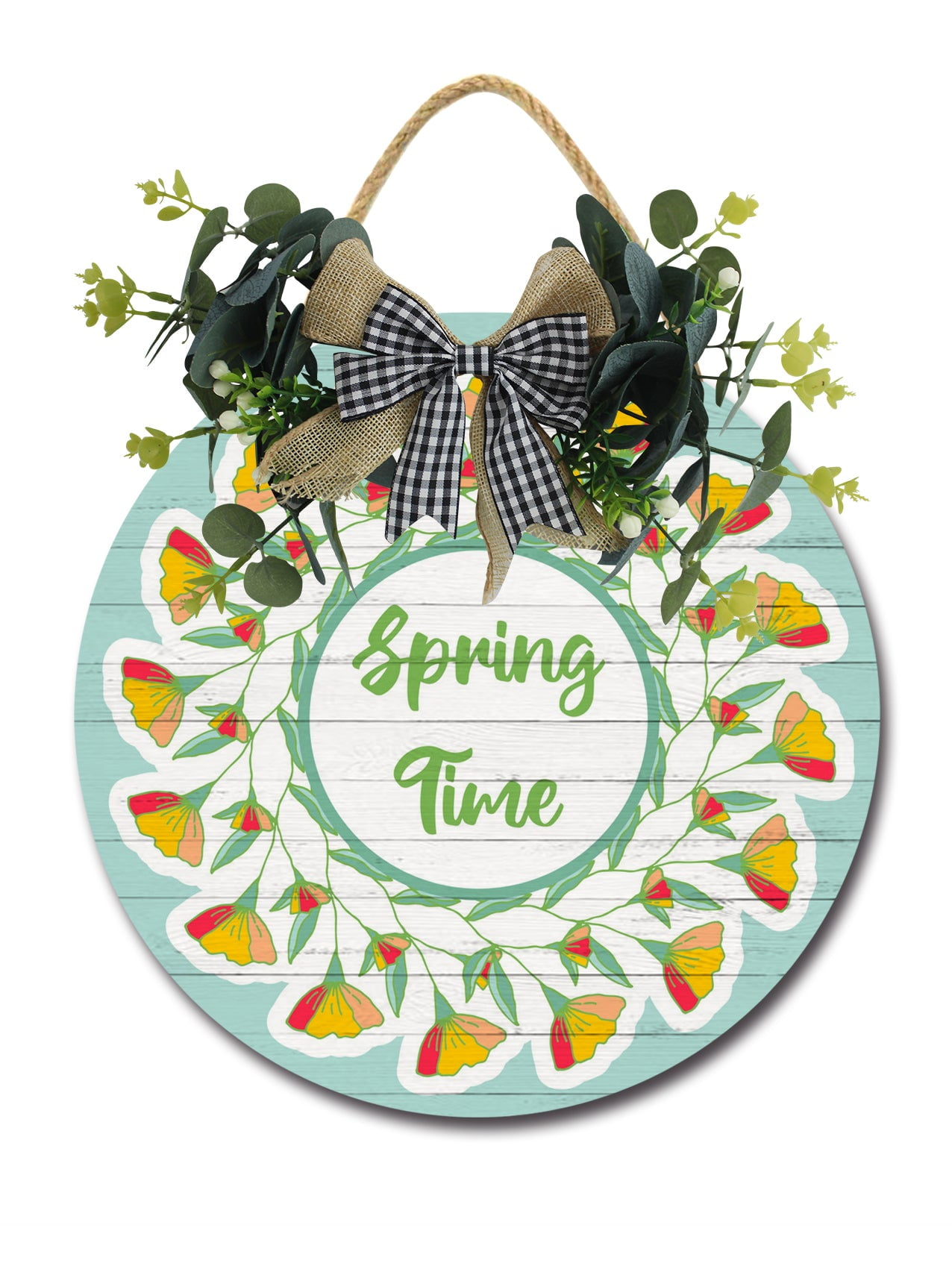 Front Door Porch Decorations Spring Time Door Hanging Sign 11 inch ...