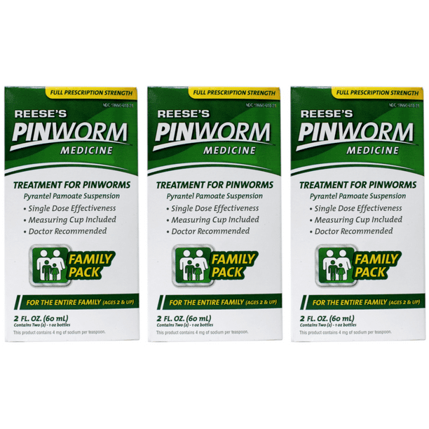 Reese's Pinworm Medicine Family Pack Banana Flavor 2 oz Pack of 3 ...