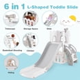 Demi Bonn Gray 6-in-1 L-Shaped Toddler Slide, Stable Frame, Hiding Spot ...