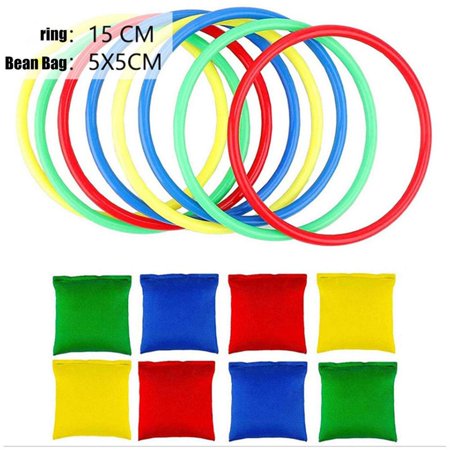 26 Pcs 3 in 1 Carnival Outdoor Games Set for Kids Plastic Cones Bean Bags Ring Toss Game Home ...