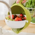 Double Layer Drain Colander Rice Washer Strainer Bowl Detachable ...