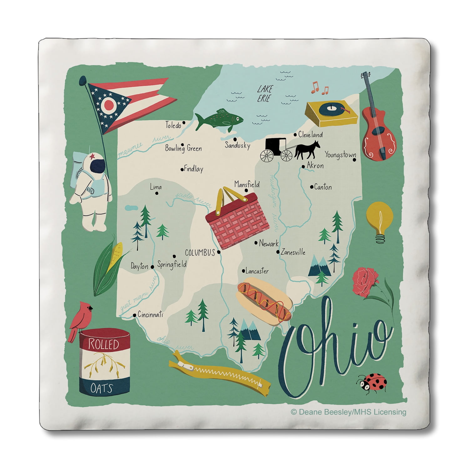 Thirstystone "Ohio Home" 4-Pack Tumbled Tile Coasters - Walmart.com