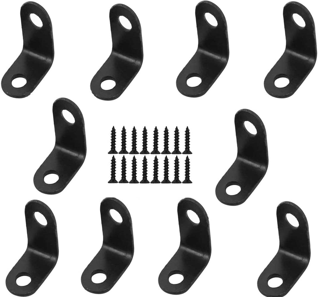 shiyou-10PCS Black Metal Corner Angle Brackets 90 Degree Joint Fastener ...