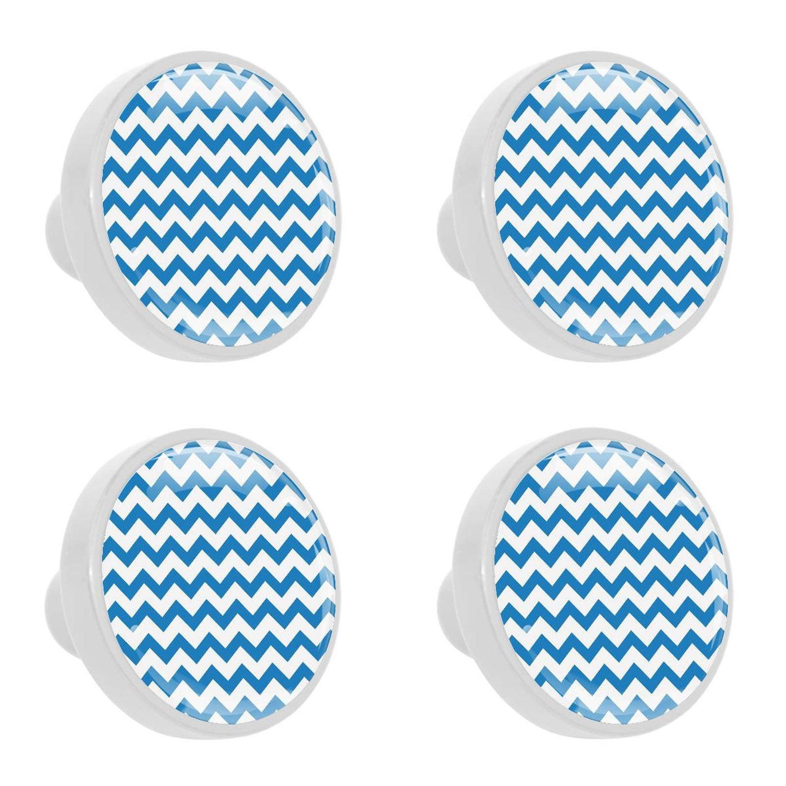 4 Pcs Navy Chevron Knobs for Kitchen Cabinet Cupboard Dresser Bookcase ...