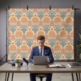 8x6ft Photo Backdrop, Orange Blue Geometric Soft Polyester Backdrop ...