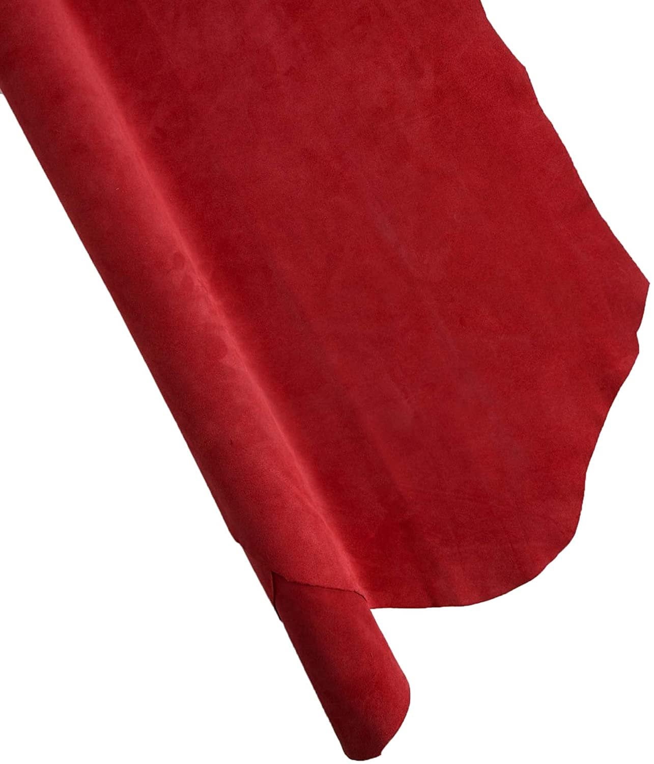 ELW Chap Splits Suede 4 5 Oz 1 6 2mm Red Pre Cut Piece 1 3 SQ FT