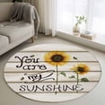 4ft Round Rug Sunflowers Area Rugs for Living Room Bedroom Washable Non ...