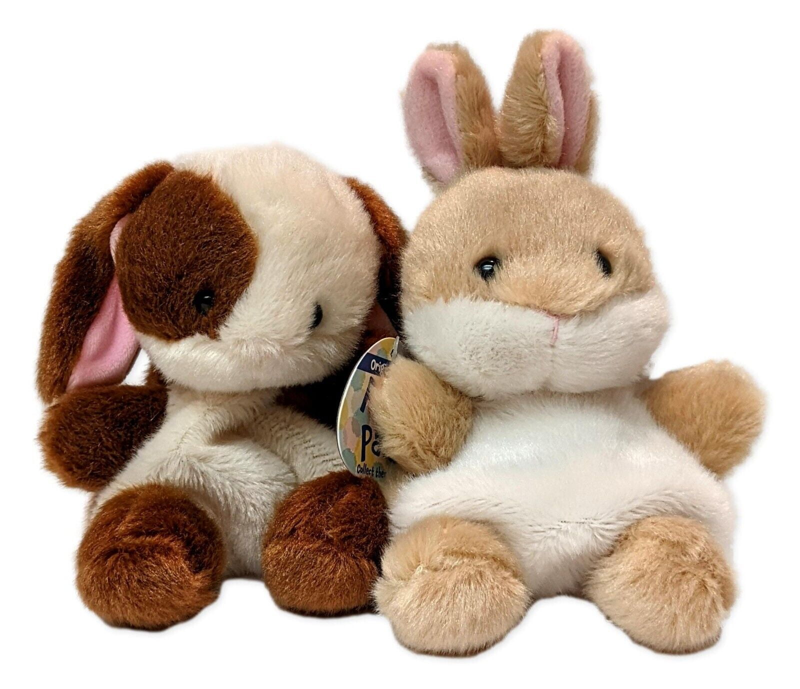 Set of 2 CLOVER BUNNY & ELLA BUNNY Palm Pals 5" Stuffed Animal Plush, Aurora - Walmart.com