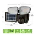 Halo Solar Outdoor LED Twin Head Flood and Security Light 180 Degree Motion Sensor 1000 Lumens ...
