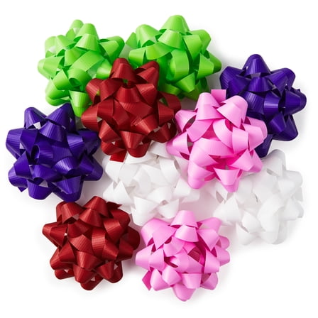 Pack of 25 Self Adhesive Gift Bows in Assorted Color & Designs, Peel N ...