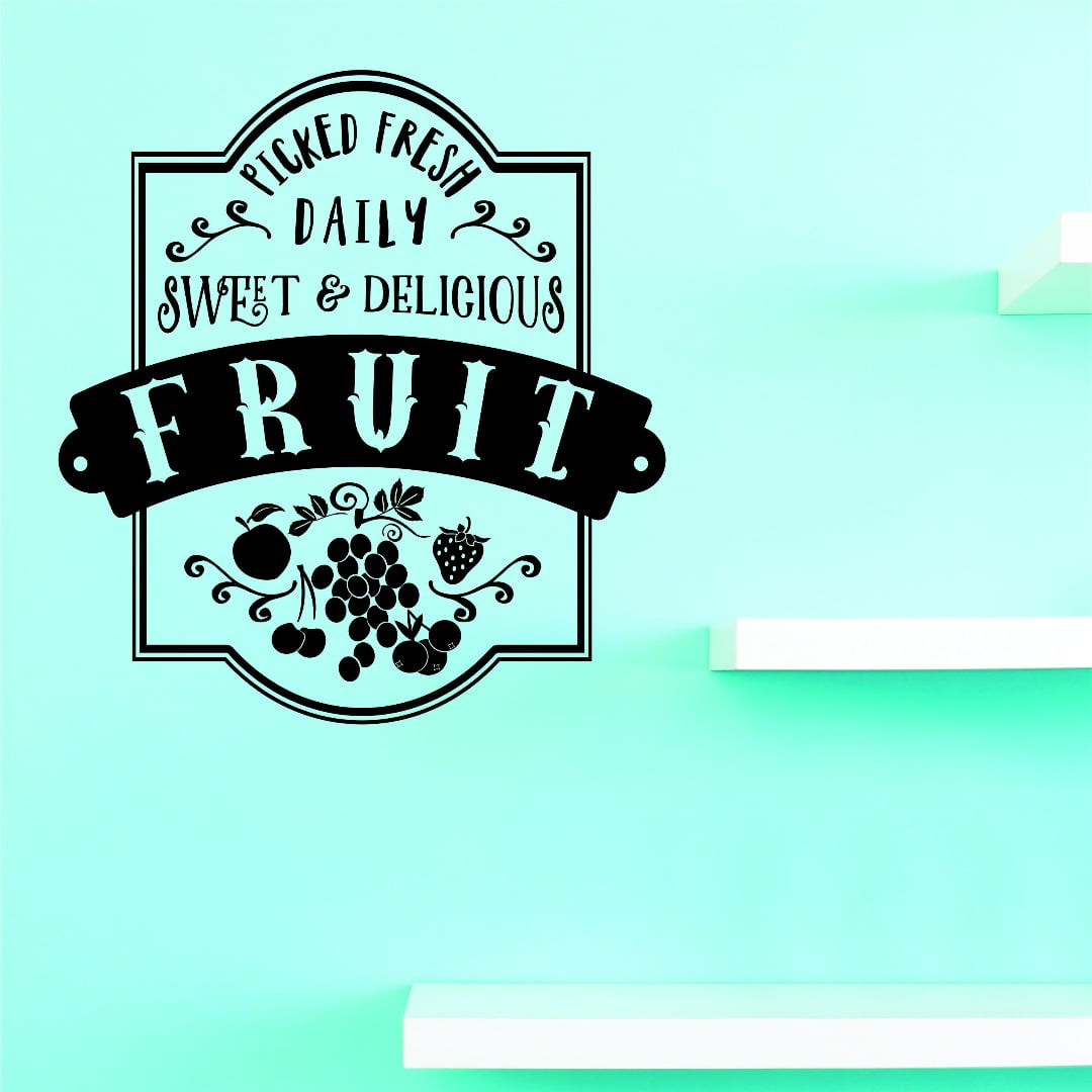 Custom Decals PRICE REDUCED Picked Fresh Daily Sweet & Delicious Fruit ...