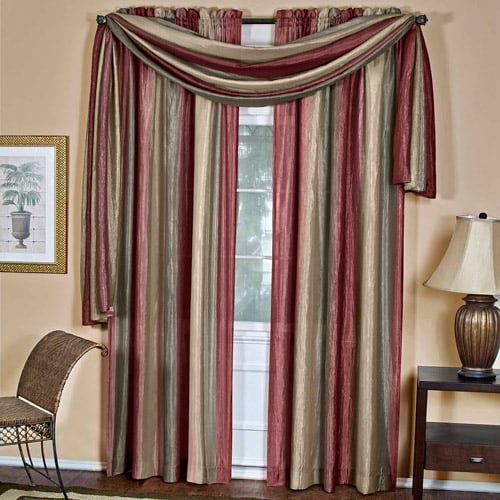Achim Ombre Window Curtain Scarf 50x144 - Burgundy - Walmart.com ...