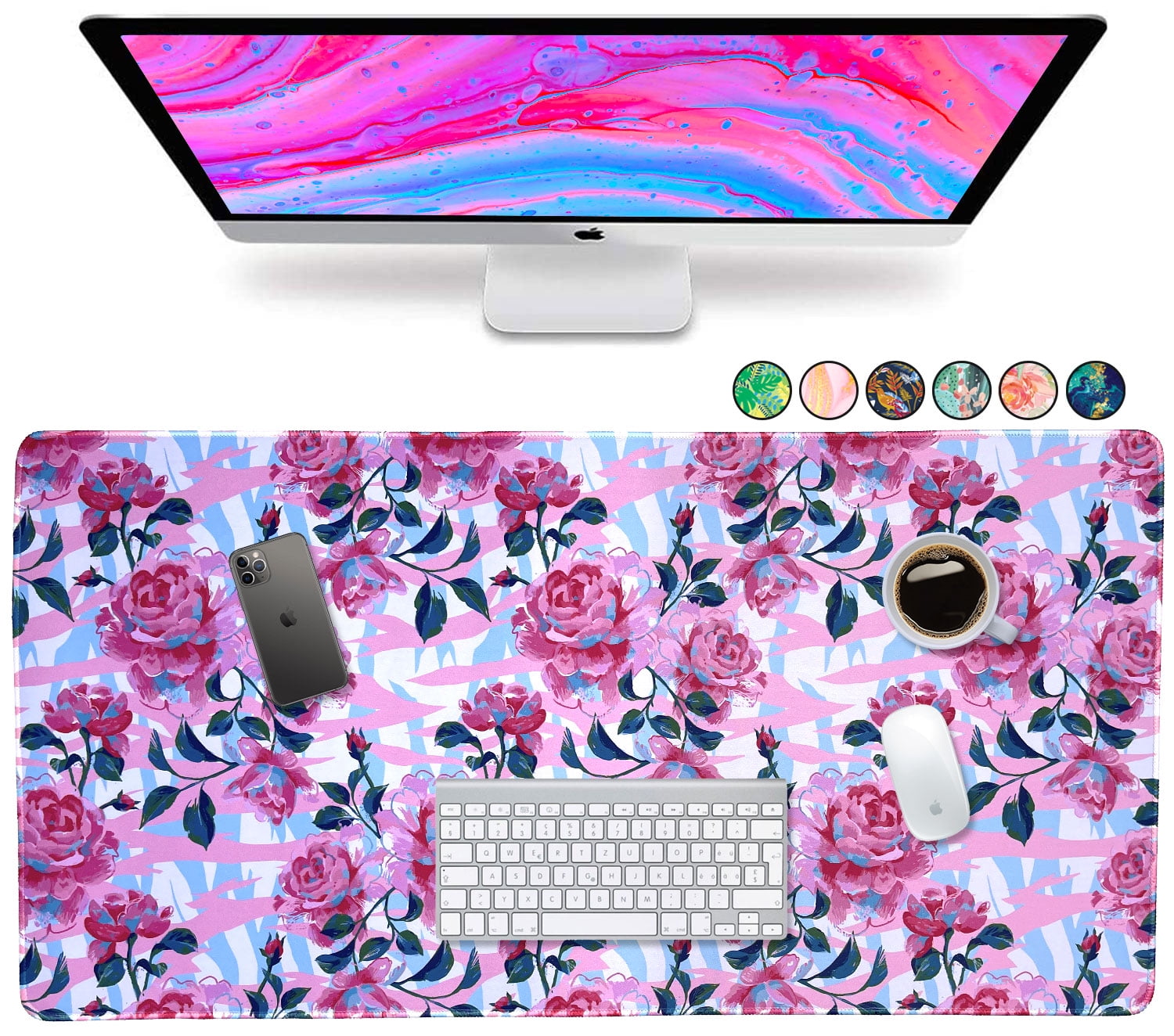 French Koko Large Mouse Pad Long Desk Mat Keyboard Pad Protector Pretty ...