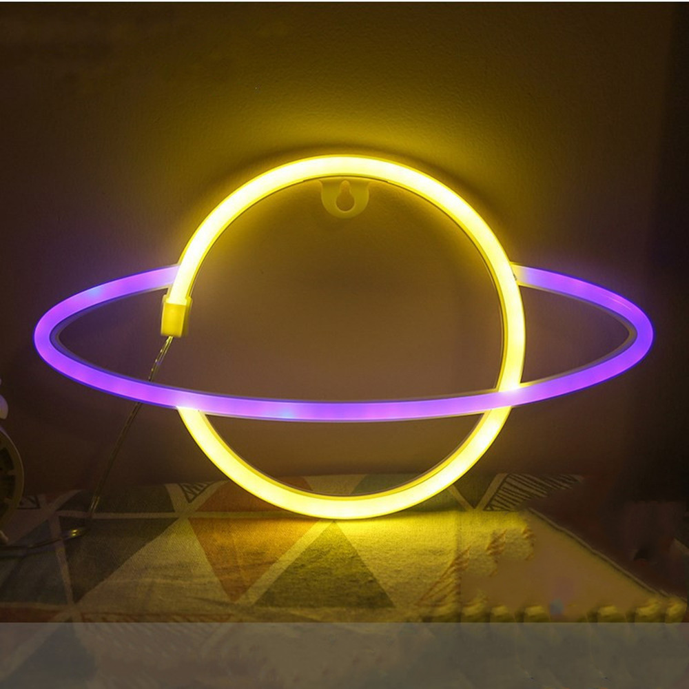 Home Kids Room USB Charging 2 IN 1 LED Party Sign Lamp Neon Light Wall ...
