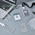 50 Pack Hard Plastic ID Card Badge Holder Frosted Vertical Name ID ...