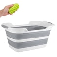 Collapsible Pet Bathtub with Drainage - Foldable Plastic Wash Basin for ...