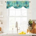 Coastal Ocean Tie Up Valance Curtains Starfish Shell Coral Green ...