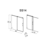 MCOCOD 57 to 60 in W x 76 in H Frameless Shower Door with Soft Close, 5/16" (8 mm) Clear ...