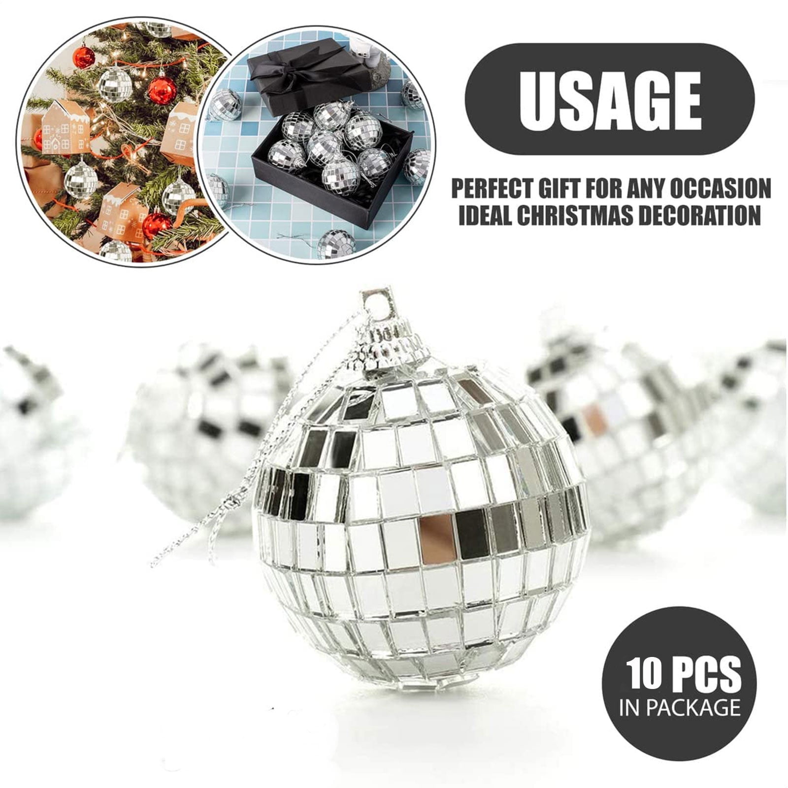 Buy 10 PCS Christmas Ornaments Mini Disco Ball Party Decorations - Mini ...
