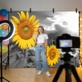 8x6ft Photo Backdrop, Sunflowers Soft Polyester Backdrop Curtains ...
