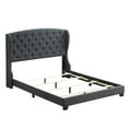 Krome Eastern King Upholstered Bed with Demi-wing Headboard Charcoal ...