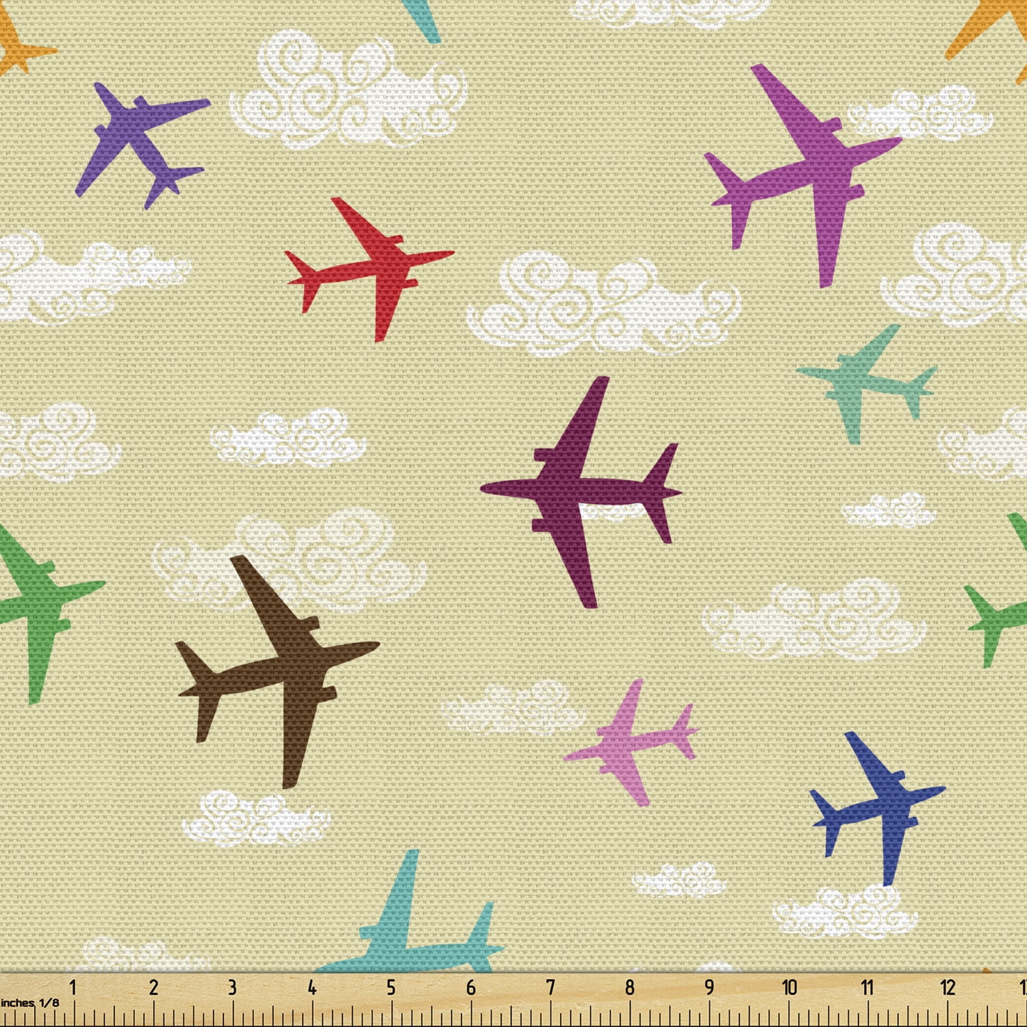 Aviation Fabric by the Yard Upholstery, Illustration of Colorful ...