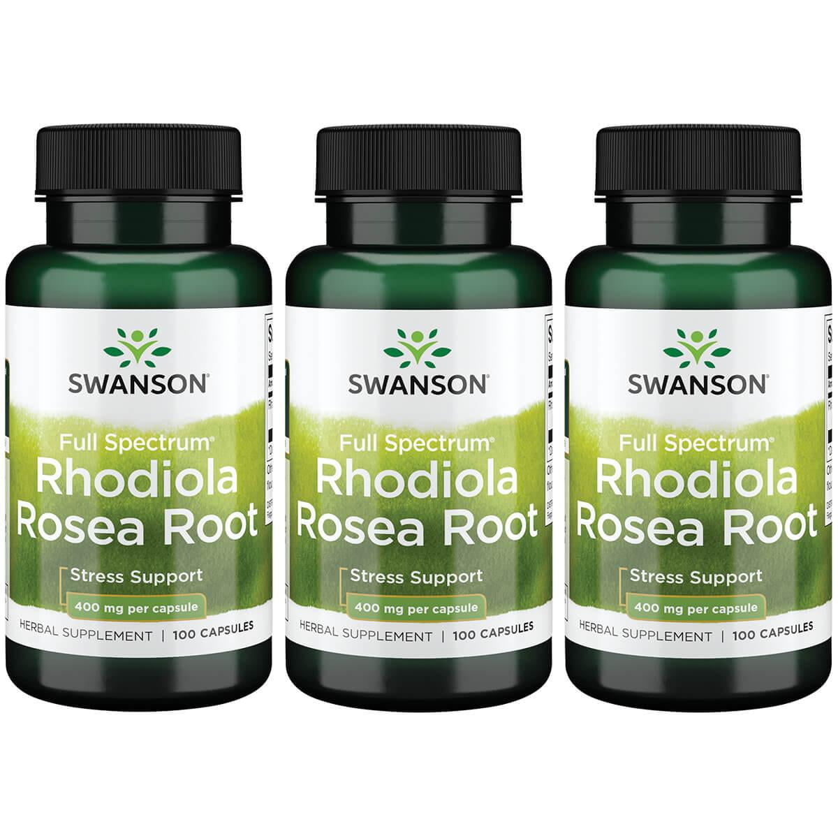 Swanson Full Spectrum Rhodiola Rosea Root 400 mg 100 Caps 3 Pack ...