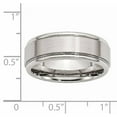 Stainless Steel Ridged Edge 8mm Brushed and Polished Band - Walmart.com