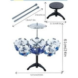 Elainilye Kids Toy Jazz Drum Set: 5 Drums with Stool, Mini Band Play ...