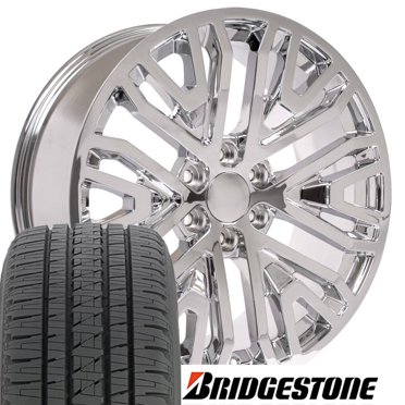 22 inch Chrome 5822 Wheels & Bridgestone Tires fit GM Trucks - GMC ...