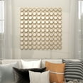 DecMode 40" x 40" Gold Geometric Wall Mirror with Grid Pattern ...