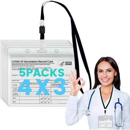 Vaccine Card Protector Waterproof, 5 Pack CDC Vaccination Card ...