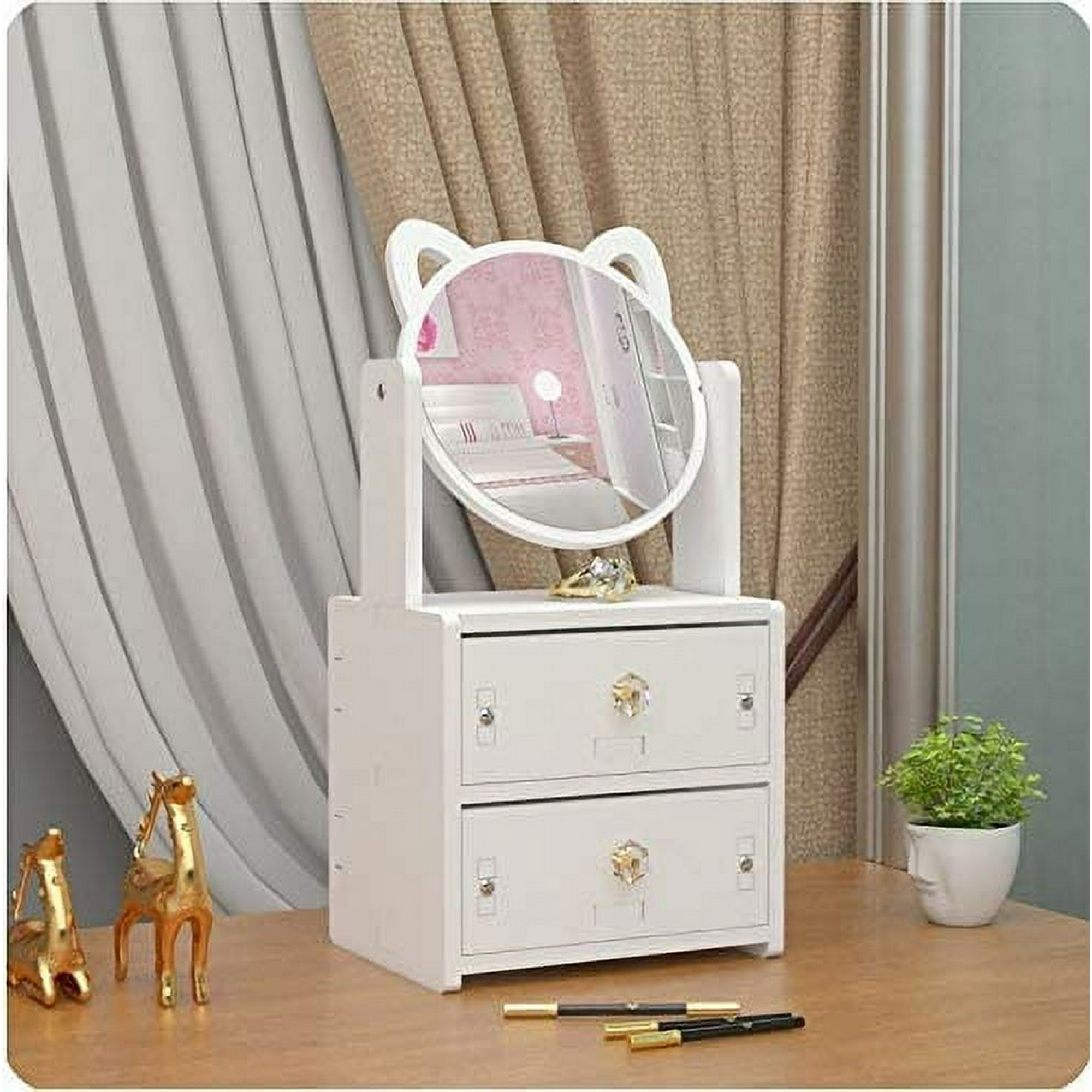 Click here for Leining Mirror Vanity With Cosmetic Organizer Boxe... prices