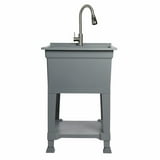 "UTILITYSINKS 24"" Plastic Freestanding Compact Utility Sink, Grey ...