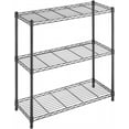 UBesGoo 3-Tier Heavy Duty Metal Steel Wire Storage Shelving Unit, Black ...