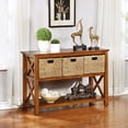 eHemco Extra Large Woven Hyacinth Wicker Storage Baskets with Iron Wire ...