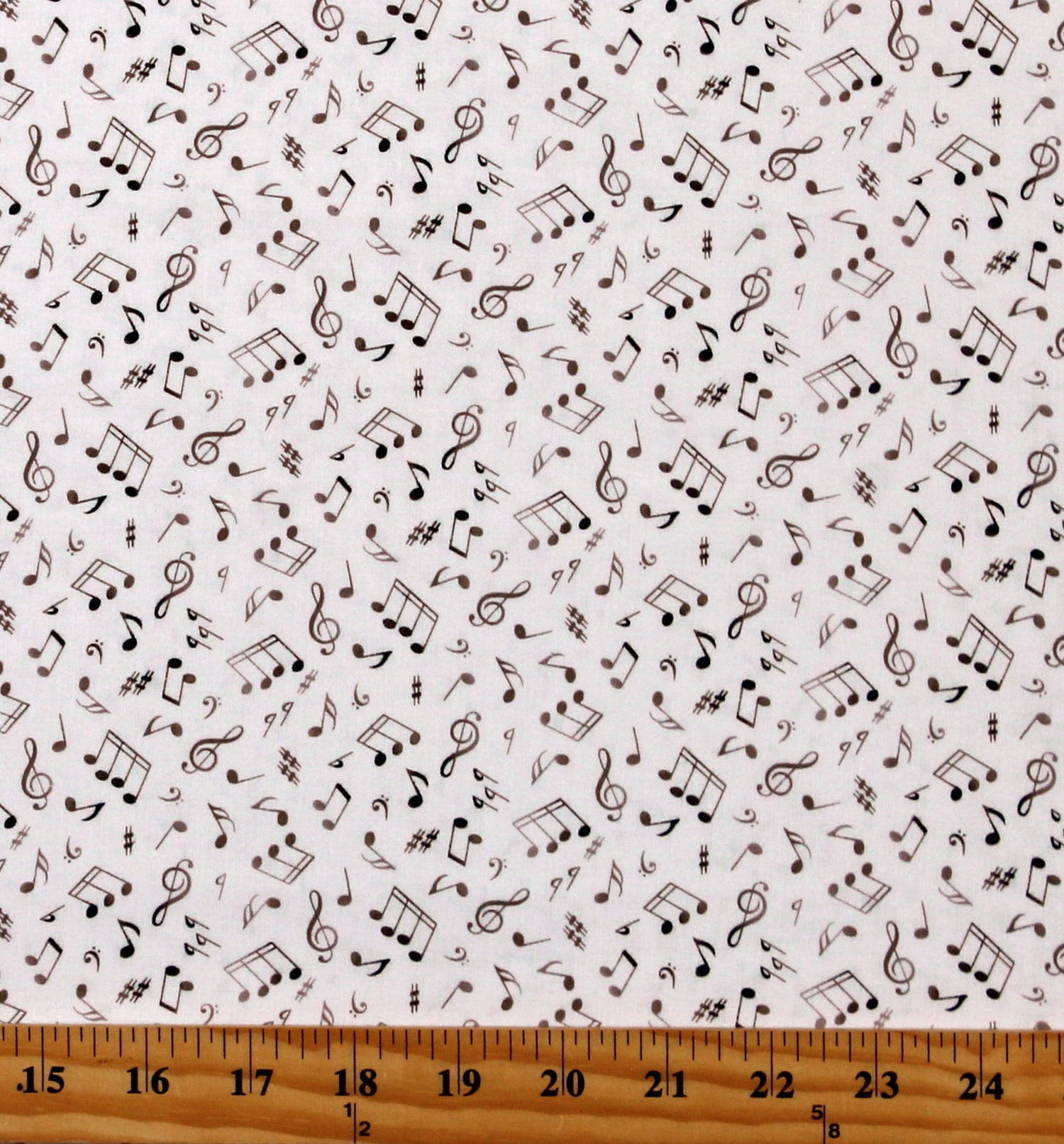 Cotton Music Notes Musical Symbols Bass Treble Clefs Sharps Flats Signs ...
