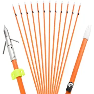 36" Archery Bow Fishing Fish Hunting Arrow head with Silver Torpedo Tip ...