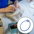 7.87inch Metal Spring Tension Hoop Plastic Embroidery Hoops Blue Stich ...
