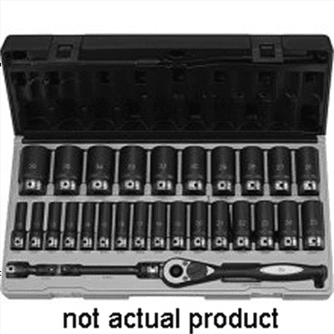 Grey Pneumatic 1326MD 26-Piece 1/2" Drive 6-Point Metric Deep Impact ...