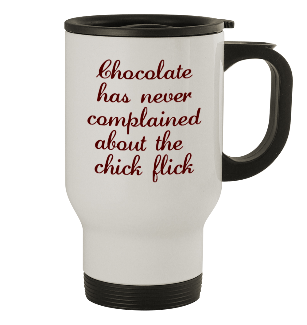 Choc Chick Flick #67 - Funny Humor 14oz White Travel Mug - Walmart.com