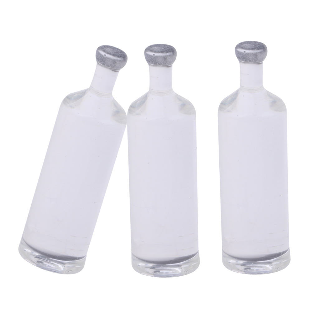 3 Pieces Mini White Wine Bottle Model for 1/12 Scale Miniature ...