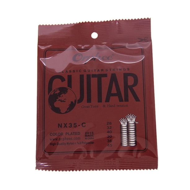 Orphee NX35-C Clásicas de Nylon Cuerdas de Guitarra 6 piezas de Reemplazo del Sistema Completo ...