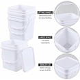 5 Gallon Plastic Square Bucket with Lid and Handle, 4 Pack White Square ...
