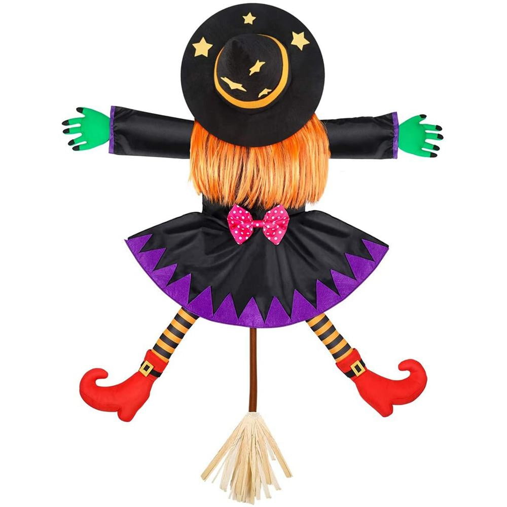 Witch Into Tree With Broom Climbing Witch Halloween Decoration Door ...
