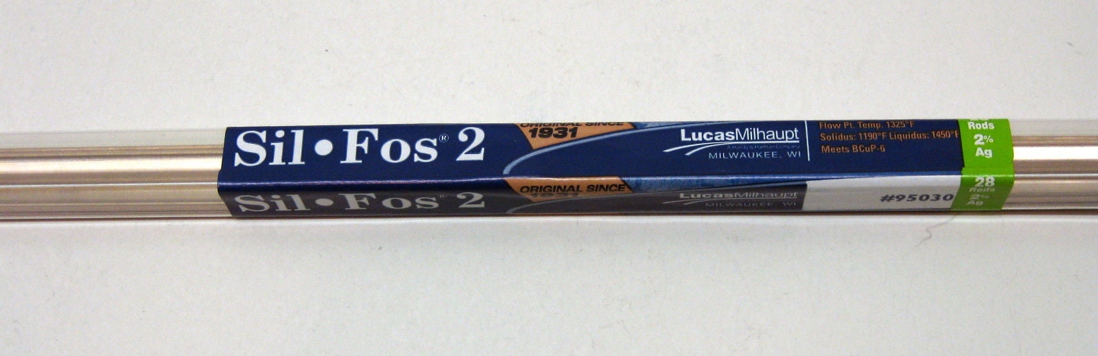 95030 Lucas Milhaupt Sil Fos Silvaloy 2% Silver 28 Rods 1 Pound Solder ...