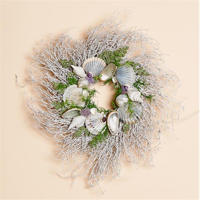 Harvest of Barnstable NFWW14 14 inch White Twig Wreath With Native ...