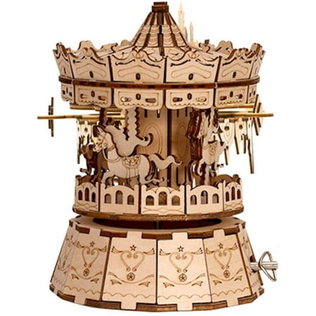 3D Wooden Puzzle Music Box Building Kit, Mechanical Gears 3D Assembly ...