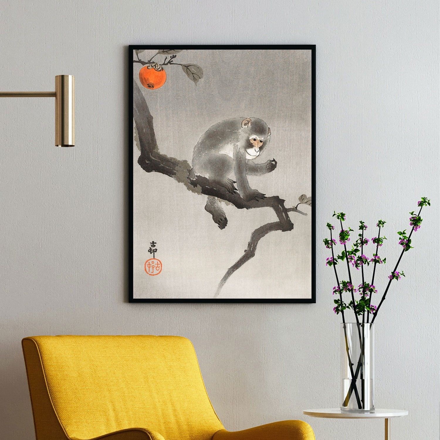 Monkey in Cockatoo - 1900-1930 | Ohara Koson | Premium Fine Art Print ...